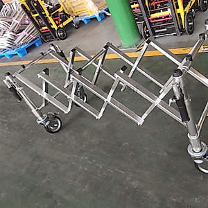 ZANNZA Funeral Stretcher Church Truck Coffin Rack Cart, High Load Aluminum Alloy Coffin Rack Folding Cart for Funeral, Foldable Propeller,D