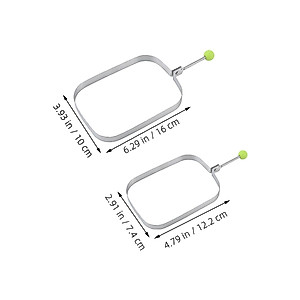Cabilock 4pcs Egg Rings Pancake Rings Rectangular Stainless Steel Fried Egg Rings Muffin Omelette Rings Griddle Pancake Molds Shapers with Handle for Breakfast Sandwich
