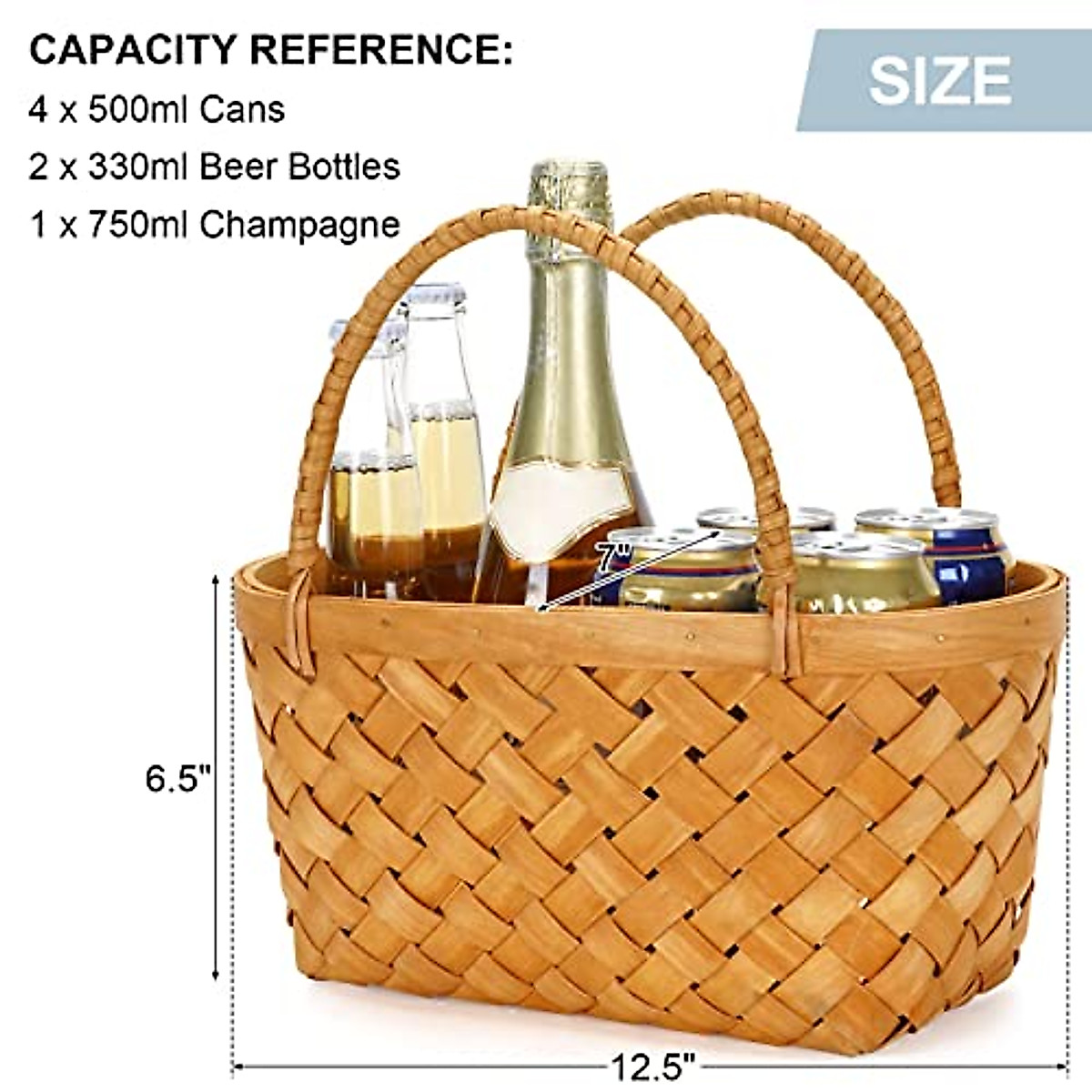 Easter Baskets for Kids | Small Picnic Basket | Wicker Baskets for Gifts Empty | Flower Basket | Small Wicker Basket with Handle for Easter, Egg Gathering, Kids Toy, Valentine’s, Birthday, Honey