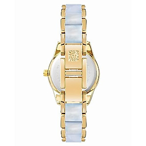 Anne Klein Women's Japanese Quartz Dress Watch with Plastic Strap, Blue, 12 (Model: AK/3212LBGB)