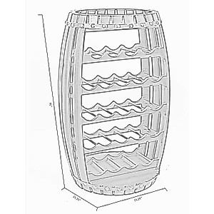 Vintiquewise Large Wooden Barrel Shaped 23 Bottle Wine Rack