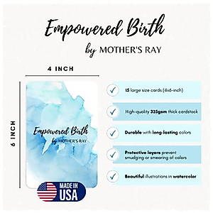 MOTHER’S RAY Hypnobirthing Birth Affirmations Cards For Labor - 15 Cards for Calm Positive Labor and Delivery Essentials - High Quality Large Thick and Durable - Pregnancy Must Haves
