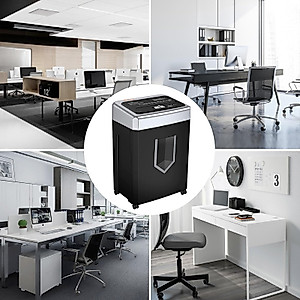 Bonsaii 14-Sheet Home Office Paper Shredder, 40-Minute Shredder for Home Use, Cross Cut Heavy Duty Shredder, CDs, Mails, Staple, Clip, with 4 Casters (C169-B)