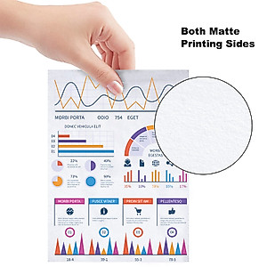 Uinkit 100 sheets Presentation Paper Matte 11x17 Double Sided 35 lb Photo 11 x 17 2 Sides Brochure Photos Picture Poster Playbill Flyer 6.5 Mil Double-Sided for laser and Inkjet Printers