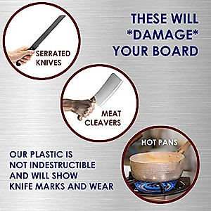 Thirteen Chefs Plastic Cutting Board - Large Commercial Chopping Boards - White, 30 x 18 Inch