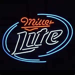 Real Glass Neon Sign Miller lite Metal Frame 42X32CM decoration Light Beer Bar Pub Garage Room