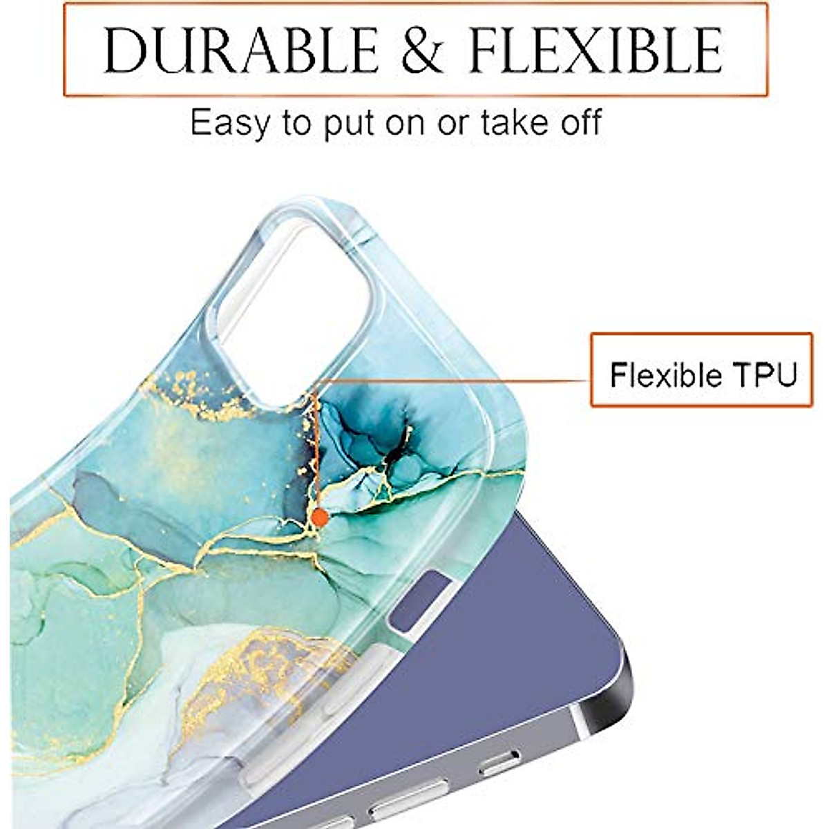 luolnh Gold Glitter Sparkle Case Compatible with iPhone 13 Mini Case Marble Design Shockproof Slim Soft Silicone TPU Bumper Cover Phone Case for iPhone 13 Mini 5.4 Inch 2021-Abstract Mint