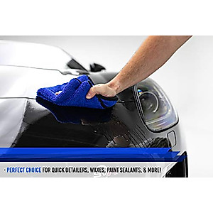 The Rag Company - Spectrum 420 Dark Pack - Professional 70/30 Blend, Dual-Pile Plush, Microfiber Auto Detailing Towels, 420gsm, 16in. x 16in, Black + Grey + Blue (9-Pack)