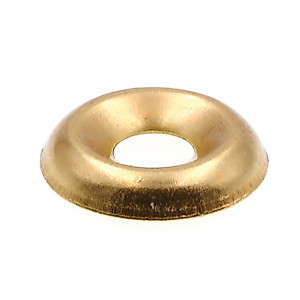 Prime-Line 9083654 Finishing Washers, Countersunk, #8, Brass Plated Steel (50 Pack)
