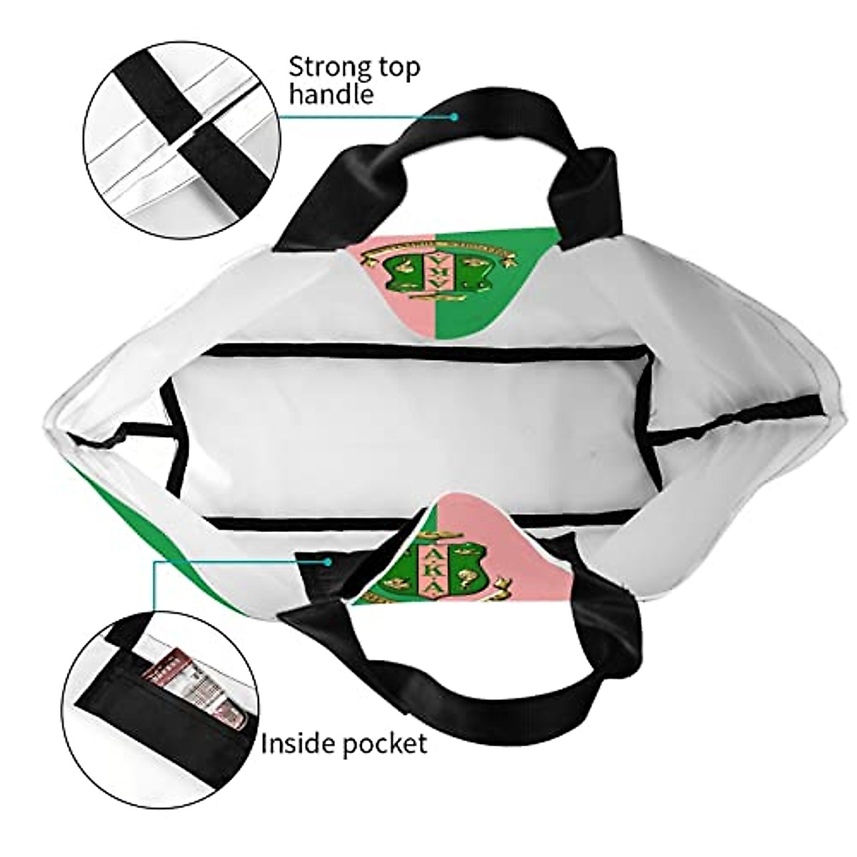 AKA Beach Tote Bags Travel Totes Bag Kitchen Reusable Grocery Bags Shopping Tote for Women Foldable Waterproof Book Tote