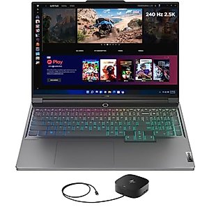 Lenovo Legion Slim 7i Gaming & Entertainment Laptop (Intel i9-13900H 14-Core, 32GB DDR5 5200MHz RAM, 2x2TB PCIe SSD (4TB), GeForce RTX 4070, 16.0" 240 Hz Win 10 Pro) with G2 Universal Dock