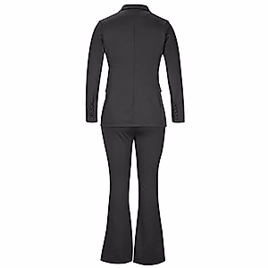 H-966 Black Spandex Blazer Sets for Women Winter Fall Work Office Blazer Elegant Straight Leg Plain Pants Blazer Outfits Sets Ladies 2023 Clothing Trendy K5 XL