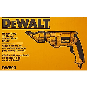 DEWALT Metal Shear, Swivel Head, 18GA (DW890) , Yellow