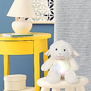 Linzy Toys, 12" Soft Dreams Super Soft Plush Lamb Night Light with Lullabies and soothe The Baby, Huggable Stuffed Animal, Nursery Decor,