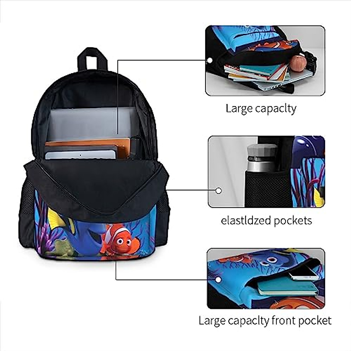 Fashionable Computer Backpack Casual Backpack For Travel Business Backpack Cartoon Movie Pattern.
