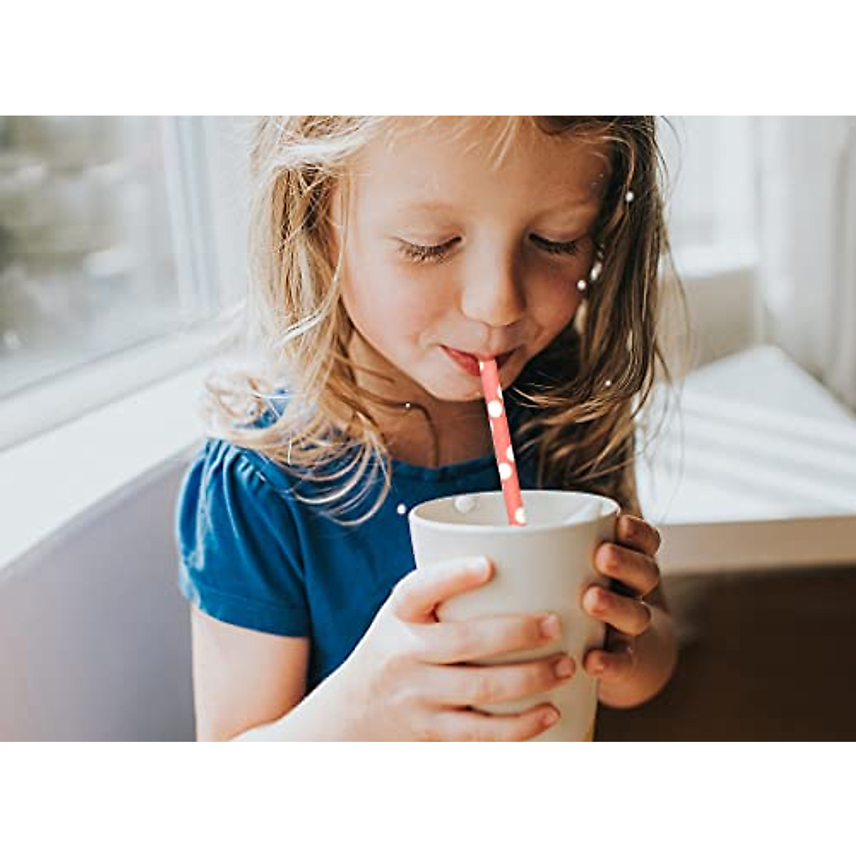 100PCS Rainbow Paper Straws Blue Strips Orange Dot Blue Strips Colorful Disposable Party Straws One-off Drinking Straws for Juices Beverages Shakes Eco-friendly Straw Easter Drink Party Favor Supplies