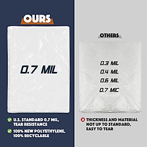 K212M 6Pcs 9x12 Ft Plastic Drop Cloths, 0.7Mil Thick, Waterproof & Dust-Proof Tarp for Painting, Disposable Sheeting for Furniture, Floor, and Couch Protection - Durable Painter’s Cover