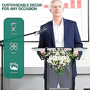 YITAHOME Portable Podium-47 Inches Tall Lectern with Handle for Church, Weddings, and Conferences with Reading Surface and Storage Shelf