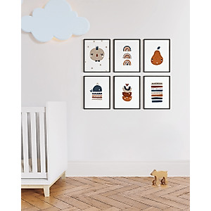 HAUS AND HUES Boho Nursery Wall Decor Set of 6 Baby Room Wall Decor for Baby Boy Nursery and Baby Girl Nursery Decor | Kids Wall Art Nursery Art Prints Baby UNFRAMED 8"x10"