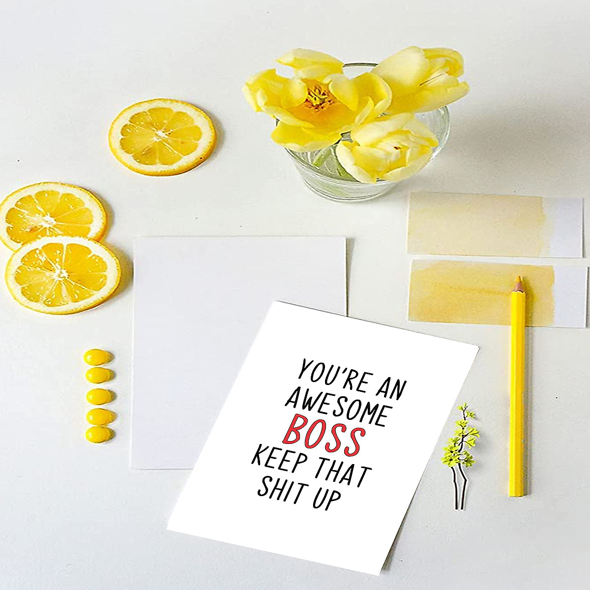 Comting Cheeky Boss' Day Card, Birthday Day Card for Boss, Mature Greeting Card for Manager, You're Awesome