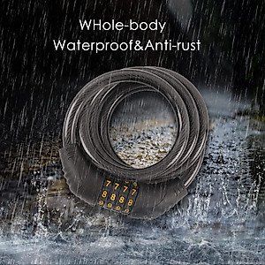 Roming 4 Digit Coiled Security Cable Lock, 50 Inches Long, Black