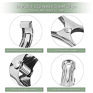 40PCS Stainless Steel Clothes Pins - Beach Towel Clips to Keep Your Towels, Clothes, Blanket from Blowing Away or Sliding Down, Heavy Duty Metal Clips for Greenhouse Netting