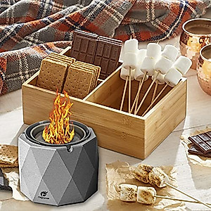 Tabletop Fire Pit Bowl Indoor Outdoor for Smores,Table Top Fire Pit Bowl,Table Top Firepit for Outside Patio, Mini Indoor Fire Pit Ethanol,Portable Tabletop Fireplace, Smokeless(Geometric Rhombus)