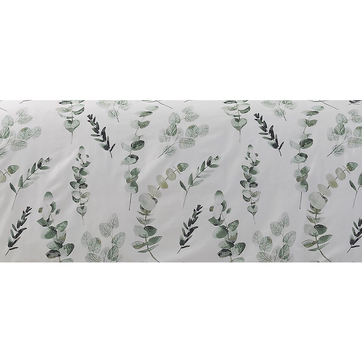 Pointehaven 3 Piece Bedding Duvet Set with Button Closure 250 Thread Count 100% Combed Cotton Green Eucalyptus Printed Duvet Set with Tie-Backs All Season Full/Queen