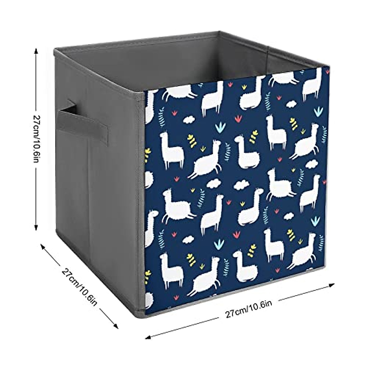Cute Llama Alpaca Large Cubes Storage Bins Collapsible Canvas Storage Box Closet Organizers for Shelves