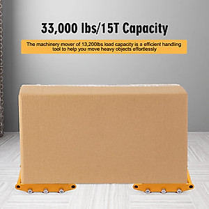 4 Pcs Heavy Duty Machine Dolly Skate Machinery Roller Mover 15t 33000lbs Capacity Cargo Trolley 9 rollen Skates Industrial Machinery Mover Rotating Roller All-steel Construction