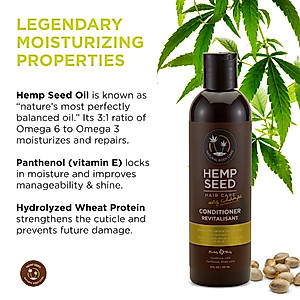 Hemp Seed Hair Care Conditioner, Nag Champa - 8 oz - Keeps Hair Feeling Soft & Smooth - With Hemp Seed Oil, Coconut Oil & Vitamin E - Vegan, Cruelty Free
