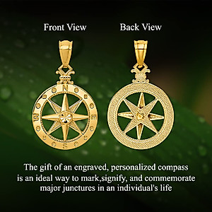 Diamond2Deal 14k Yellow Gold Polished Compass Pendant for Women