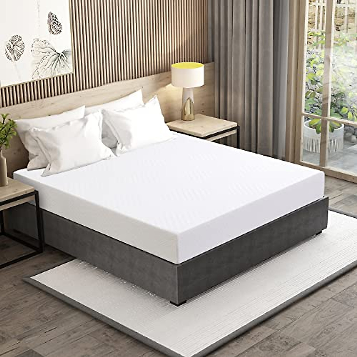 MUUEGM Twin Mattress 8 Inch,Cooling Gel Green Tea AeroFusion Memory Foam Mattress,Twin Size Mattress in a Box,Medium Firm Mattress,Pressure Relieving,CertiPUR-US Certified
