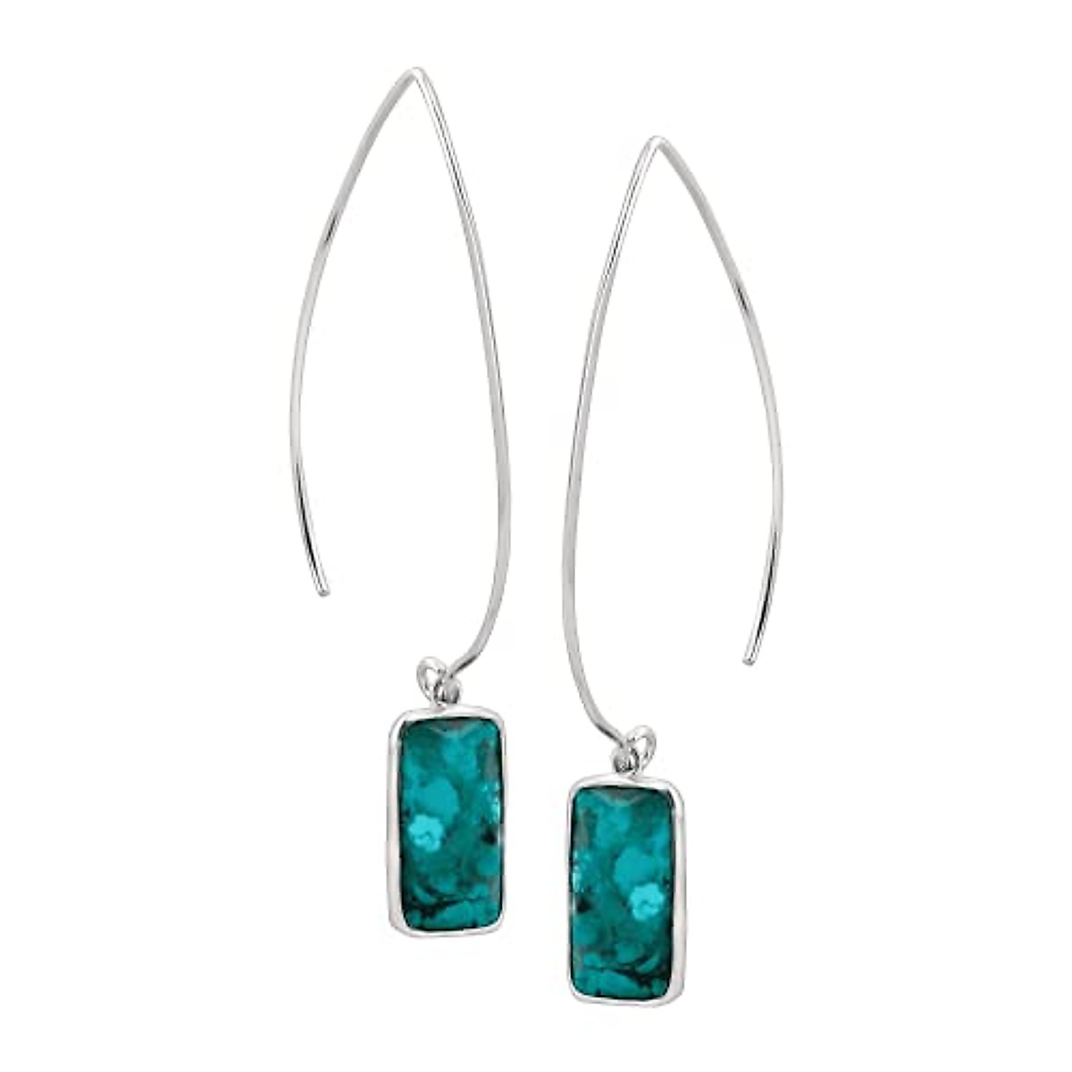 Silpada 'Oasis' Compressed Turquoise Drop Earrings in Sterling Silver
