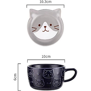 VANUODA Cute Cat Mug with Lid,Coffee Tea Cup,Gifts for Christmas Birthday Graduation Valentines Mothers Fathers Day Easter, Presents for Teacher Women Mom Her Kid