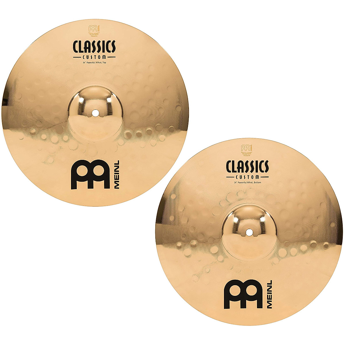 Meinl 14" Powerful Hihat (Hi Hat) Cymbal Pair - Classics Custom Brilliant - Made in Germany, 2-YEAR WARRANTY (CC14PH-B)