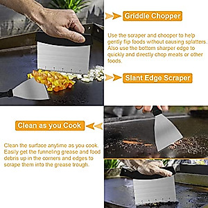 Griddle Accessories Kit, AMISLEY Upgrade 22pcs Flat Top Grill Accessories, Blackstone Grill Accessories with Spatula, Scraper, Cleaning Brush, Carrying Bag, Great Gift for Christmas & Backyard BBQ