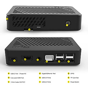GeeekPi DeskPi Lite Pi 3B/3B+ Case with Power Button/Heatsink with PWM Fan for Raspberry Pi 3B/3B+