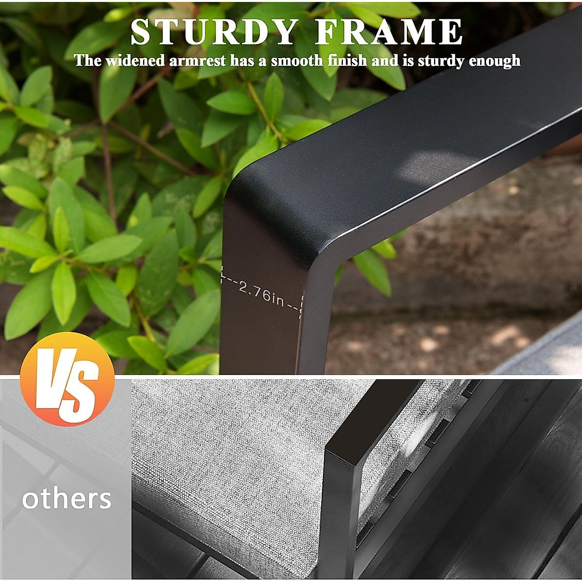 knocetx Aluminum Patio Furniture Set, 4 Pieces Modern Patio Conversation Sets Outdoor Patio Furniture Set with 5.5 Inch Cushions for Patio, Balcony, Backyard, Poolside, Deck,Gray