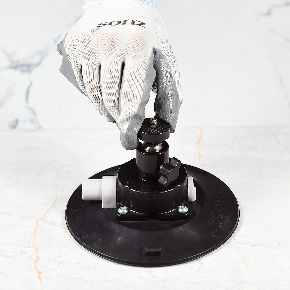 ZUOS 4.5" Car Camera Mounting Kit Pump Vacuum Suction Cup Mount, Professional Camcorder Vehicle Holder w/ 360° Panorama Ball Head and 180°, DSLR Camera Video Stabilizer Car Sucker Cup Holder (4.5")