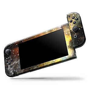 Design Skinz - Compatible with Nintendo Switch OLED Dock Only - Skin Decal Protective Scratch-Resistant Removable Vinyl Wrap Cover - Glowing Gold & Black Nebula
