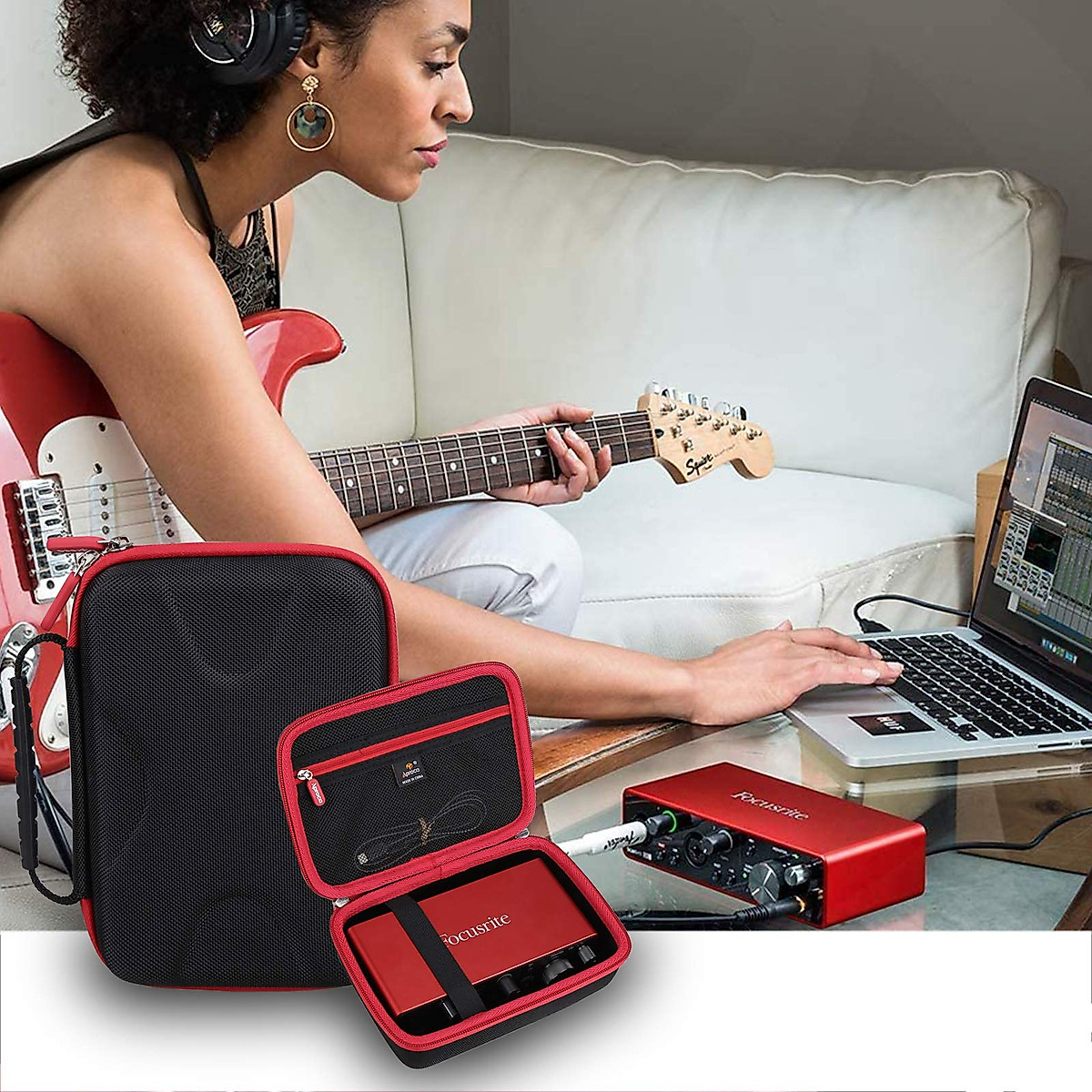 Aproca Hard Travel Storage Protective Case, for Focusrite Scarlett 2i2 (3rd Gen) USB Audio Interface