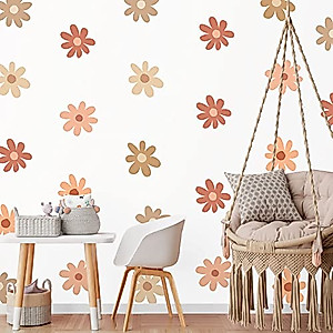 Qeeenar 36 Pcs Daisy Wall Decal Flower Vinyl Wall Colorful Decals Floral Decals Peel and Stick Colorful Daisy Stickers for Kids Nursery Wall Art Bedroom Living Room Classroom Office Decor, 6 Sheet