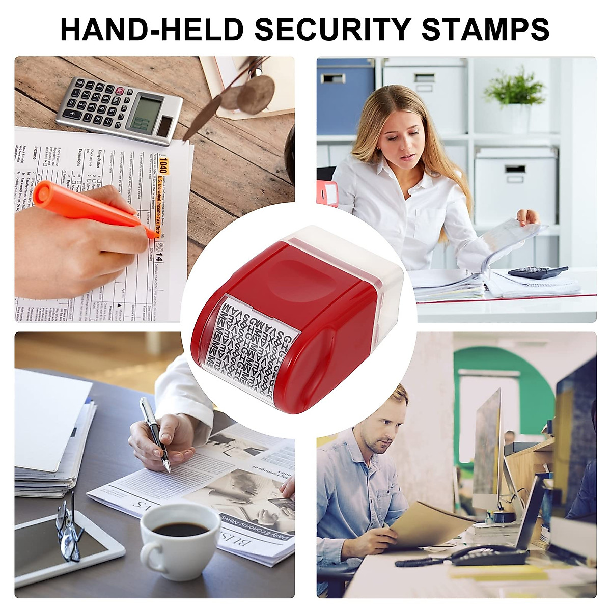 Tofficu 1pc Confidentiality Seal Postage Stamps Anti Stamp Personal Information Stamp Address Blocker Stamp Paid Stamp Identity Guard Stamp Guard Your Roller Plastic Letter Opener Red