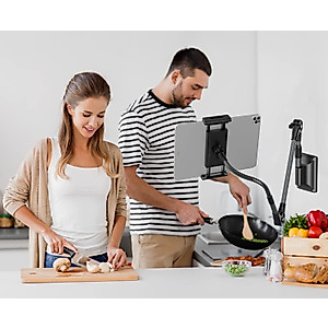 BEATYLIFE Portable Electronic Device Mount, Black, 33.4 inch, Aluminum Alloy Tubes, PVC, Compatible with iPhone 13, 12 Mini, Pro, 11 Pro Max, XS Max, XR, X, Samsung S20, S10