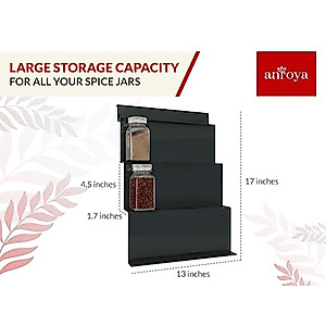 ANROYA - Spice Organizer Set - Spice Drawer Organizer with 4 Spice Racks - Modern Seasoning Organizer - Kitchen Spice Cabinet Drawer Storage