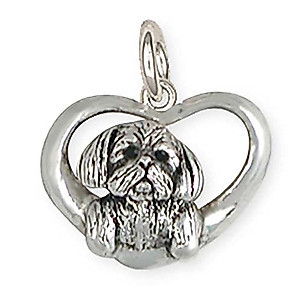 Esquivel and Fees Shih Tzu Jewelry Sterling Silver Shih Tzu Charm Handmade Dog Jewelry SZ23-C