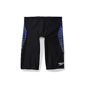 Speedo Men's Standard Swimsuit Jammer Powerflex Printed Team Colors, Coded Blue, 36