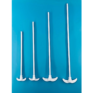 LUERFLEX PTFE Overhead Stirrer Electric Stirring Rod Stirrier Mixer Shaft with Foldable Paddle for Lab (350MM-80MM-7MM)