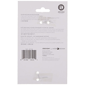 iDesign Over the Door, Organizer Hook for Coats, Hats, Robes, Towels - Double Hook, White